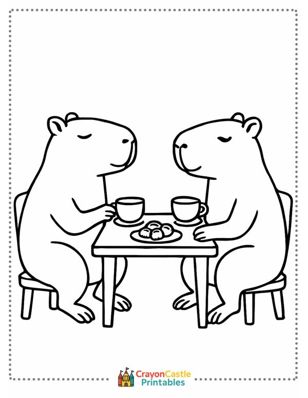 Capybara Coloring Pages [Free Printable PDFs] | Crayon Castle Printables