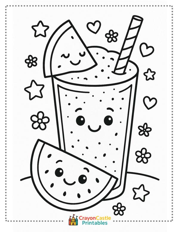 Smoothie Coloring Pages – Free Printable Fun for Kids! | Crayon Castle ...
